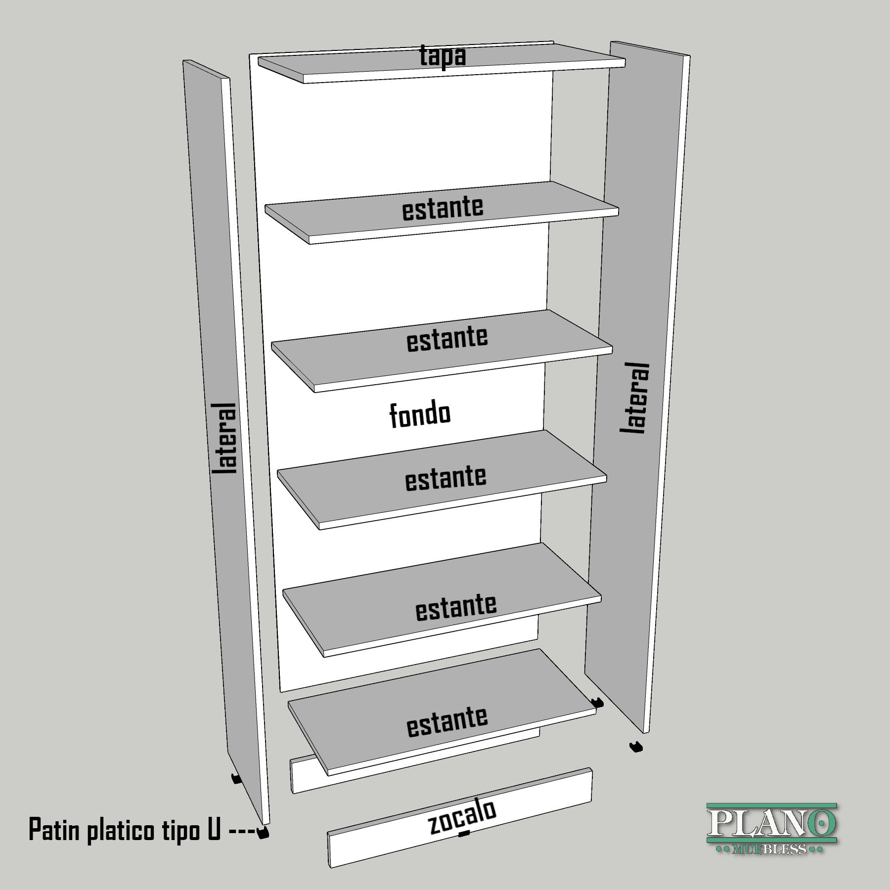 Góndola Americana Simple – Plano Muebless