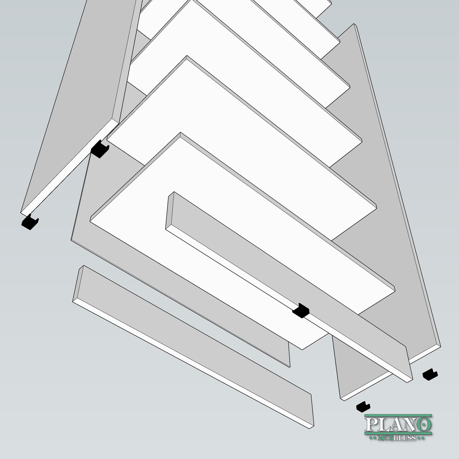 Góndola Americana Simple – Plano Muebless